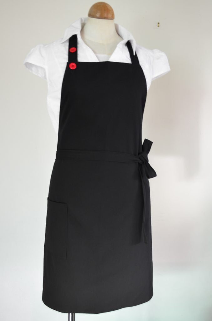 Red Button Deluxe Apron - Ready2Rock Hospitality Uniforms